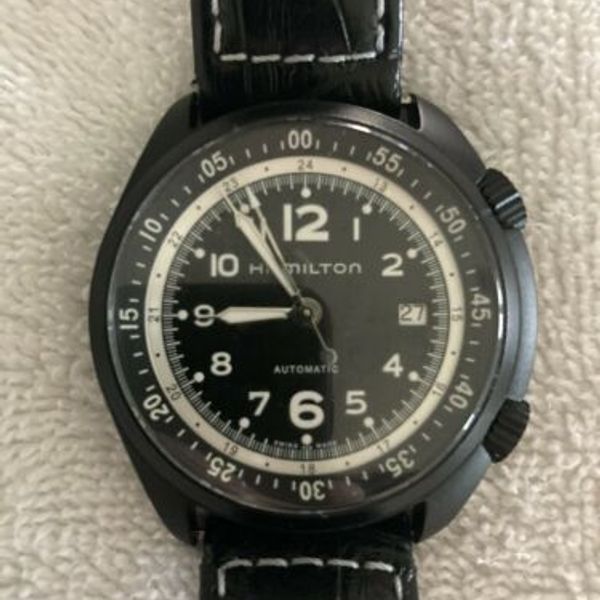 Hamilton Khaki Aviation Men's Black Watch with Canvas Band - H80485835 | WatchCharts Marketplace