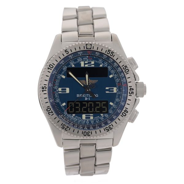 Breitling B-1 A68062 Blue Dial 42mm Digital Men's Watch Full Set ...