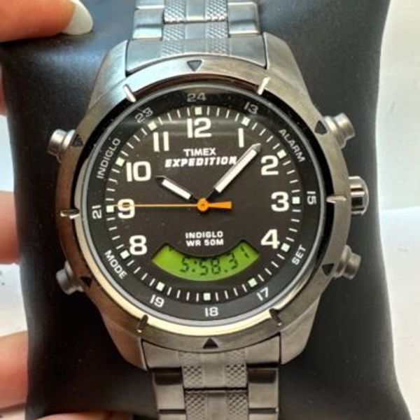 Timex Men's T49826 Expedition Gunmetal Chrono Analog-Digital Black New ...