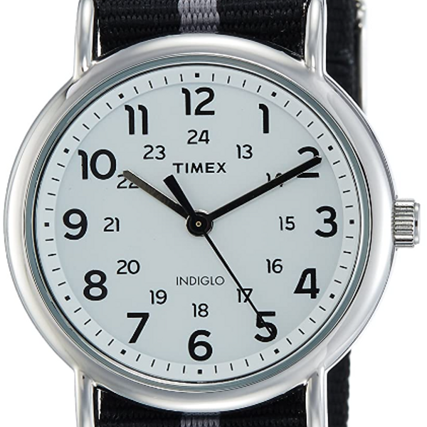 Timex Weekender White Dial Black & Grey Slip Thru Strap Gents Watch ...