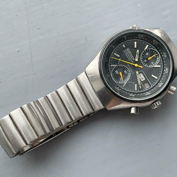 CITIZEN 8110A Automatic chronograph flyback 67-9119 Japan serviced 38mm ...