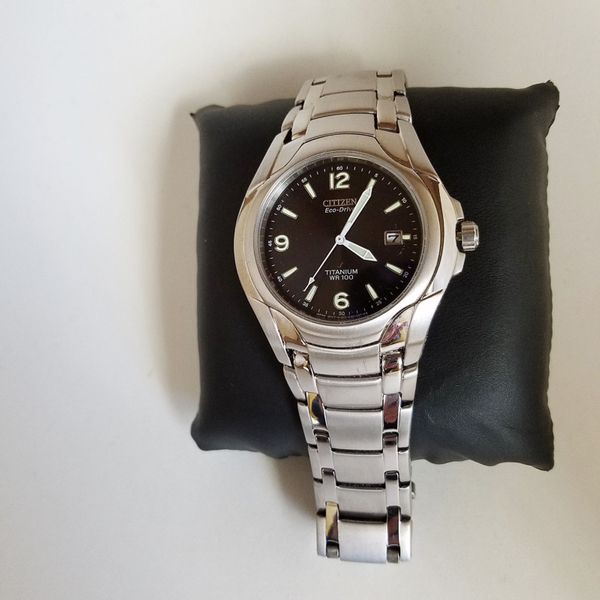 Citizen Eco-Drive Solar Powered Titanium Watch WR100 E111-K006368 GN-4W ...
