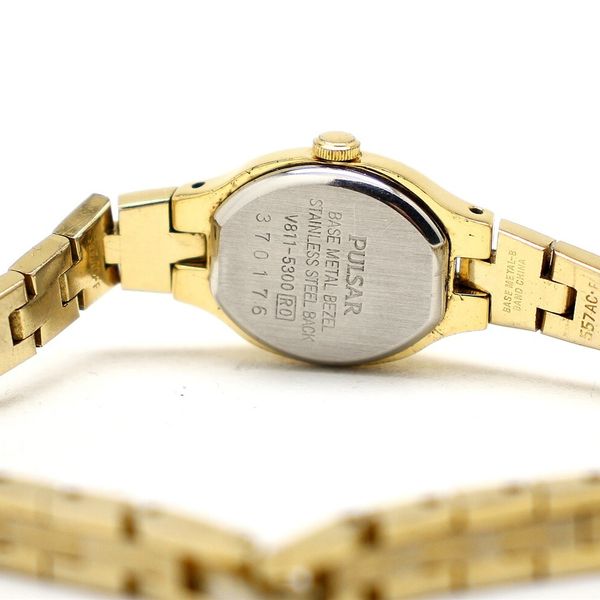 Pulsar By Seiko V811-5300 Quartz Gold Tone Ladies Watch NEED Battery ...