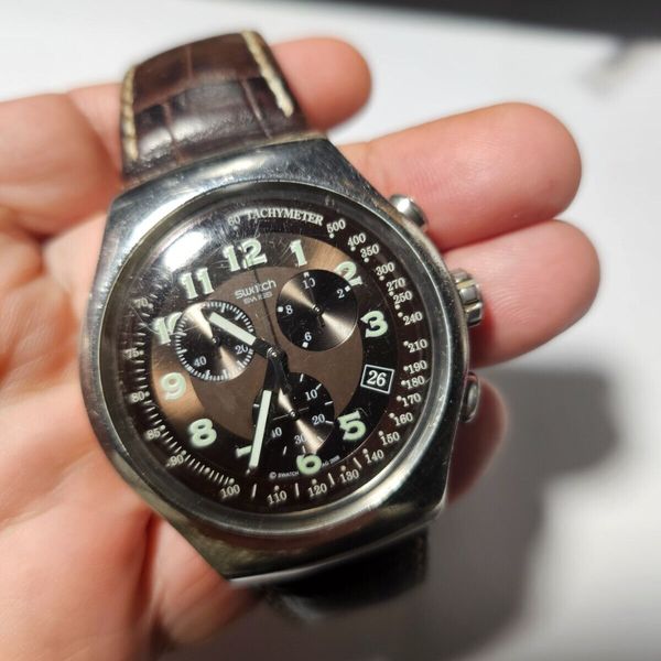 SWATCH CHRONO Irony XL YOS413 YOUR TURN BROWN 01 | WatchCharts Marketplace