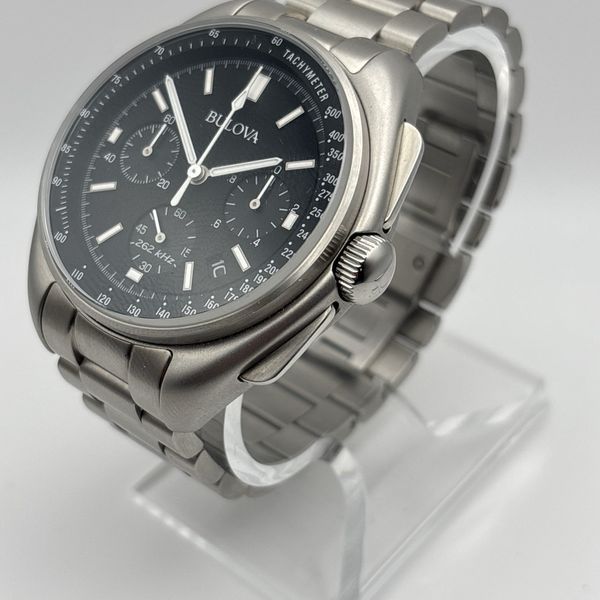 Bulova Men's Watch 96B258 Lunar Pilot Quartz Chronograph Black Dial ...