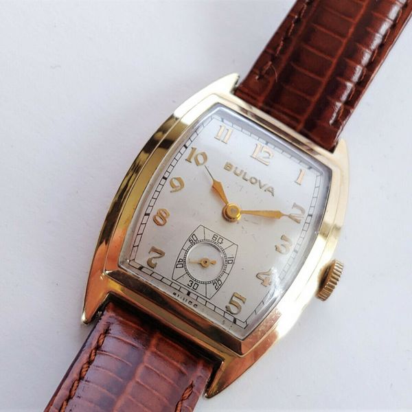 Bulova Alderman Solid 14k Gold Vintage 1940s Men's 17 Jewel 10BC Swiss ...