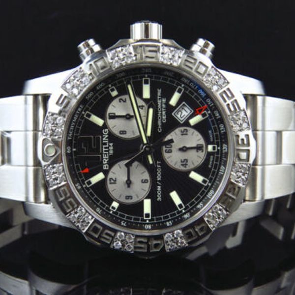 Custom Breitling A7338710-BB49-SS 44MM Colt II Chronograph With 1.50 Ct ...