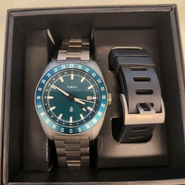 THE JAMES BRAND - Timex X GMT Auto Titanium - Emerald Green - BOX ...
