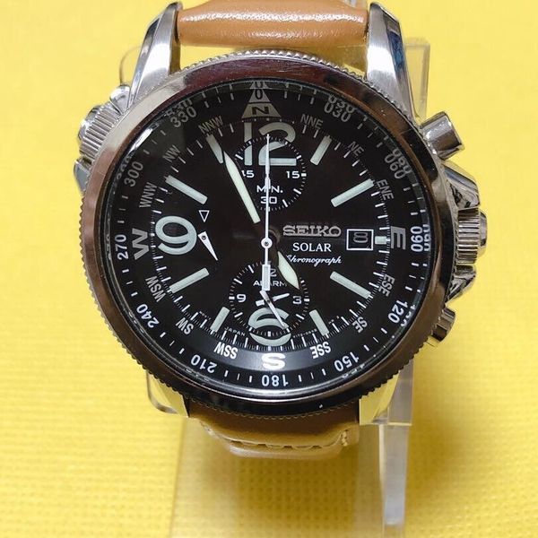 Seiko Chronograph V172-0AG0 Men's Watch Solar Rare Vintage USED from ...