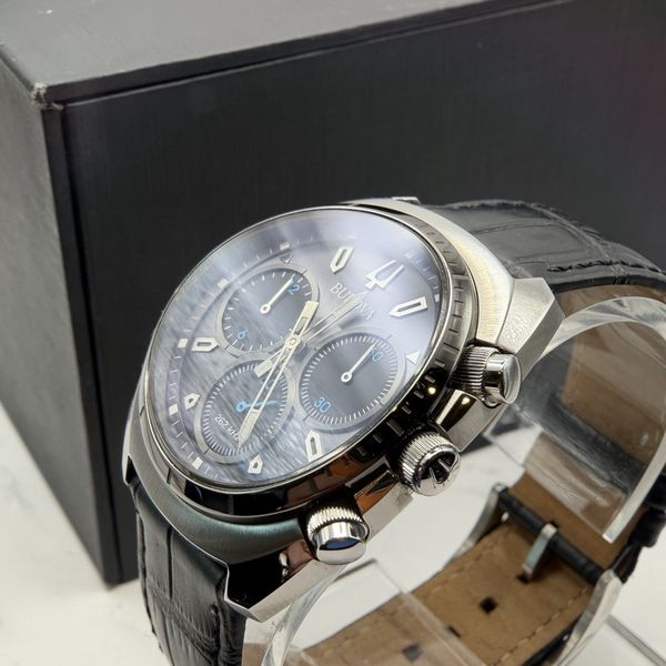 Bulova curve Leather 98A155 - New w/case - first curved Sapphire ...
