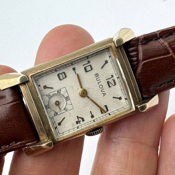 1940's Bulova Tank Original Dial Gold Filled Manual Wind ELEGANT MEN'S ...