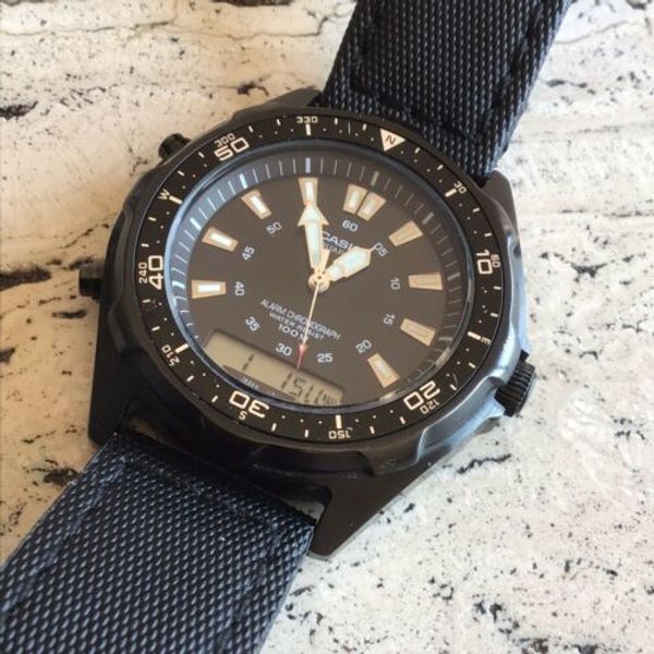 CASIO AMW-320 Black PVD Ana-Digi Quartz Sports Watch | WatchCharts ...