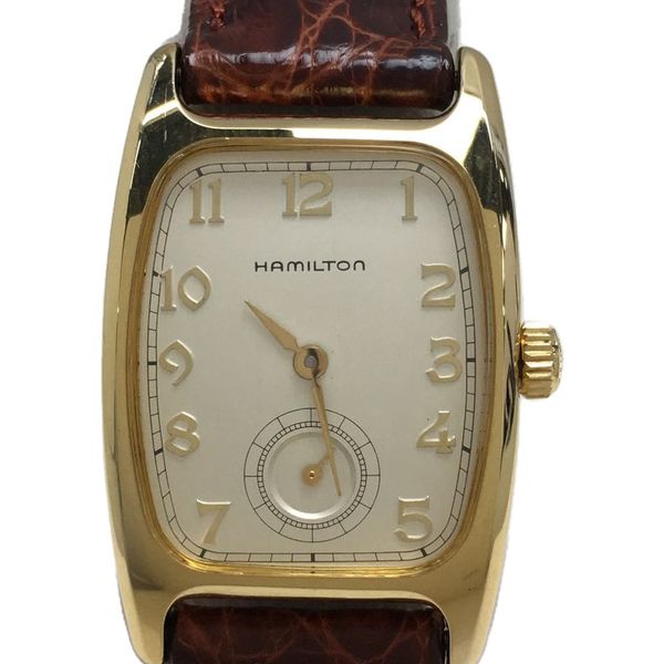 [Used] HAMILTON Quartz watch / Analog / Leather / White / Brown ...