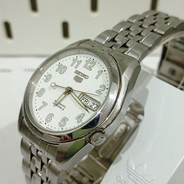 Seiko 5 Automatic SNK377 K1 White Military Dial 7S26 01V0 Like Hamilton ...