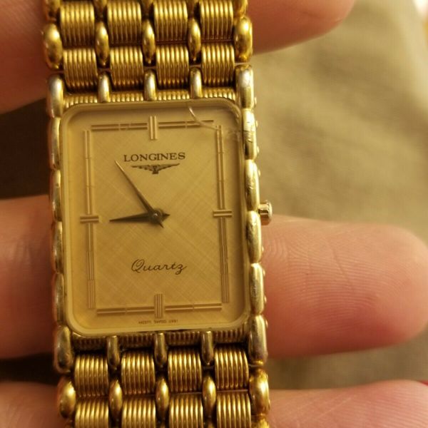 Vintage Women's Longines Rectangular Quartz Gold- Vintage mz57*2 Swiss ...
