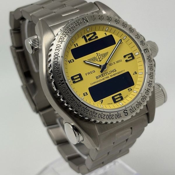 Breitling Emergency Yellow Dial Gents Watch Titanium 42mm E76321 2025 ...