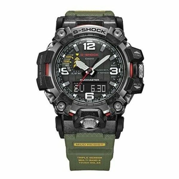 Casio G-Shock Mudmaster Tough Solar Black Red Carbon Core Watch - GWG ...