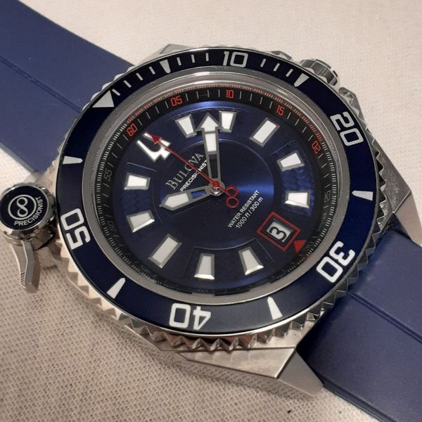 BULOVA 98B168 PRECISIONIST CATAMOUNT WATCH, BLUE DIAL, ULTRA PRECISE ...