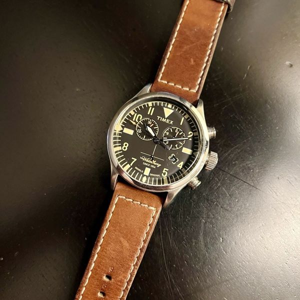 Timex Waterbury Chronograph Red Wing Boots Collaboration Leather Watch ...