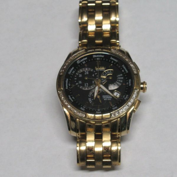CITIZEN E870-5043239 ECO-DRIVE PERPETUAL CALENDAR MEN'S WATCH PRE-OWNED ...