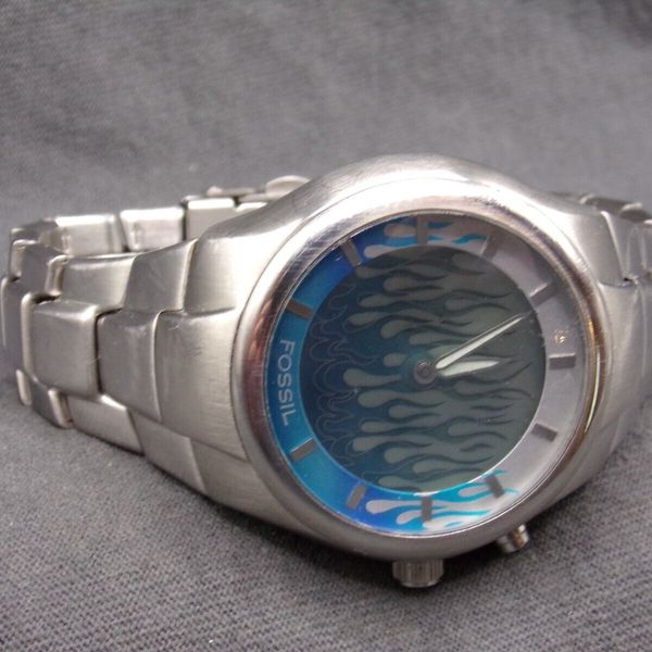 Men's FOSSIL "Big Tic" Flaming Watch JR8115 w/ New Batteries - Works ...