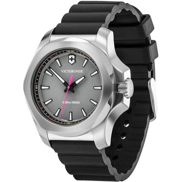 Victorinox Swiss Army Ladies Watch INOX V Gray Dial Black Strap ...