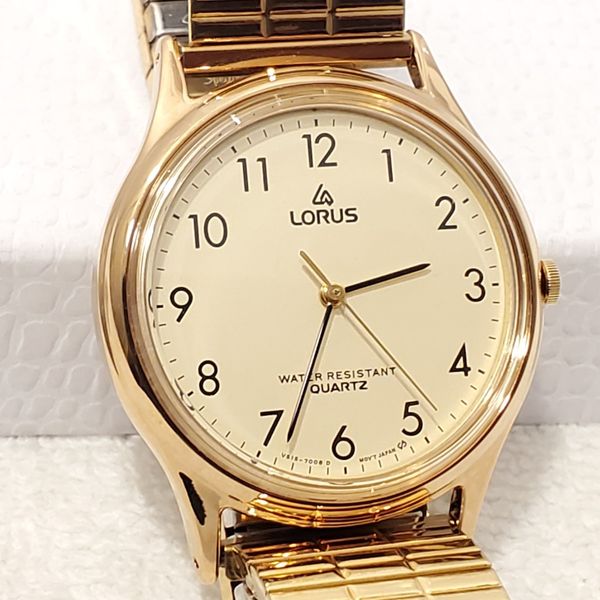 Vintage Lorus by Seiko Men's Gold Tone Quartz Watch Stainless Steel ...