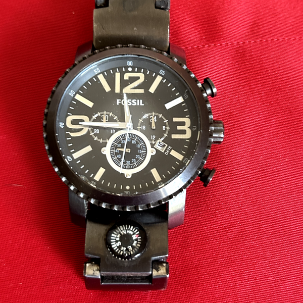 Fossil JR-1252 Stainless Steel Watch With Compass 2" Coin | WatchCharts ...
