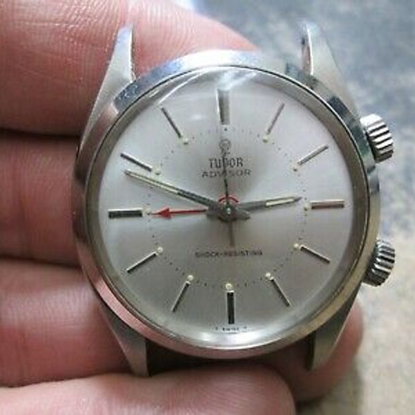 TUDOR ADVISER ALARM RUNNING STAINLESS SCREW BACK WRIST Watch ALL ...
