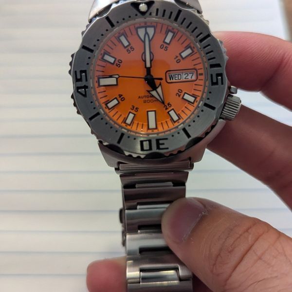 ISL-94 Islander Orange Dial Automatic Dive Watch, Seiko Monster homage ...