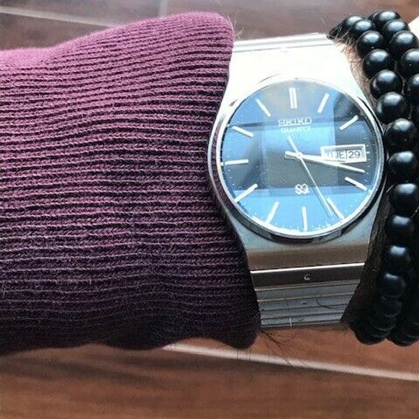 Seiko Quartz SQ 6923-7099 Vintage Men Watch Faceted Crystal Blue AP ...