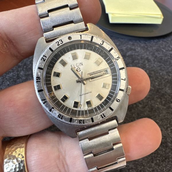 1970's Vintage Lord Elgin Diver Automatic Watch Mens 40mm Cal 356 25 ...