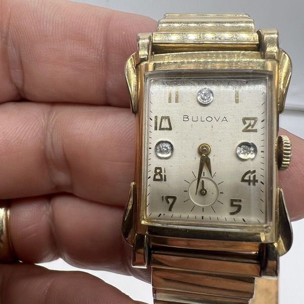 Vintage Collectible Bulova Tank Style Wristwatch Diamond | WatchCharts ...