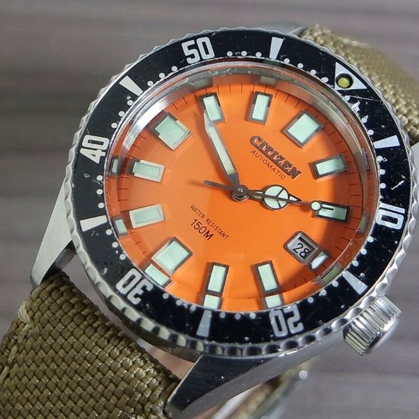 1970's VINTAGE CITIZEN DIVER 150m S/S AUTOMATIC MENS WATCH 52-0110 ...