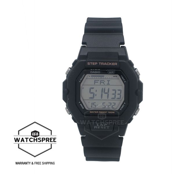Casio Ladies' Step Tracker Black Resin Band Watch LWS2200H-1A LWS-2200H ...