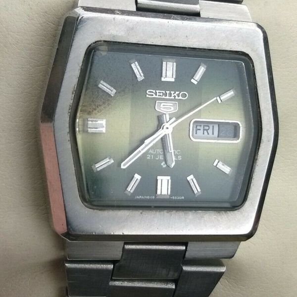 Seiko 5 Vintage Mens Automatic 21 Jewels TV style Watch 6119-5460 ...