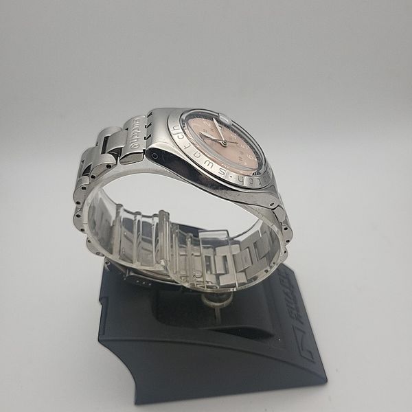 SWATCH IRONY STAINLESS STEEL WATCH SALMON DIAL 6.75" WRIST ...