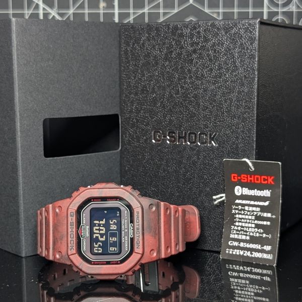 Casio G-Shock GW-B5600 Red Sand Camo Black Grey Tough Solar Bluetooth ...