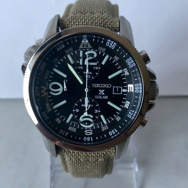 Seiko Men's Prosper Solar Military Chronograph Watch SSC293P1 ...