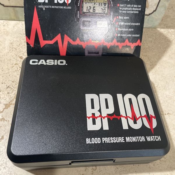 Casio BP-100 Blood Pressure Monitor Watch Original W. Box Manuals New ...