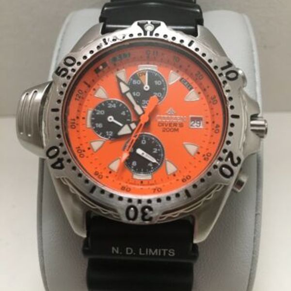 Citizen Promaster Depth Meter Mens Orange Dial Diver Watch 3740-S012821 ...