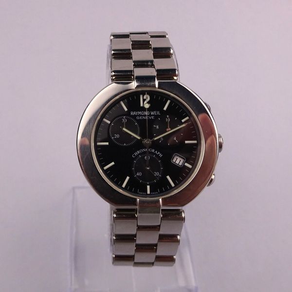 Raymond Weil Allegro 4817 Chronograph Watch 36mm Stainless Steel Black ...