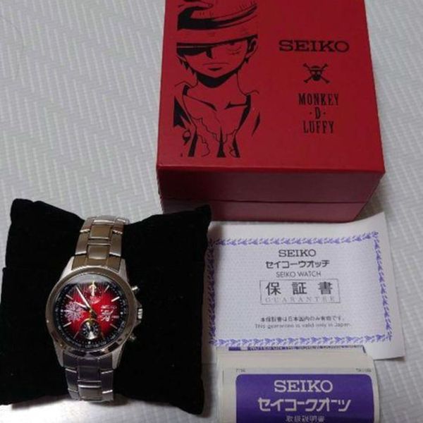 ONE PIECE x SEIKO Watch Color Red 20th Anniversary Model Chronograph ...