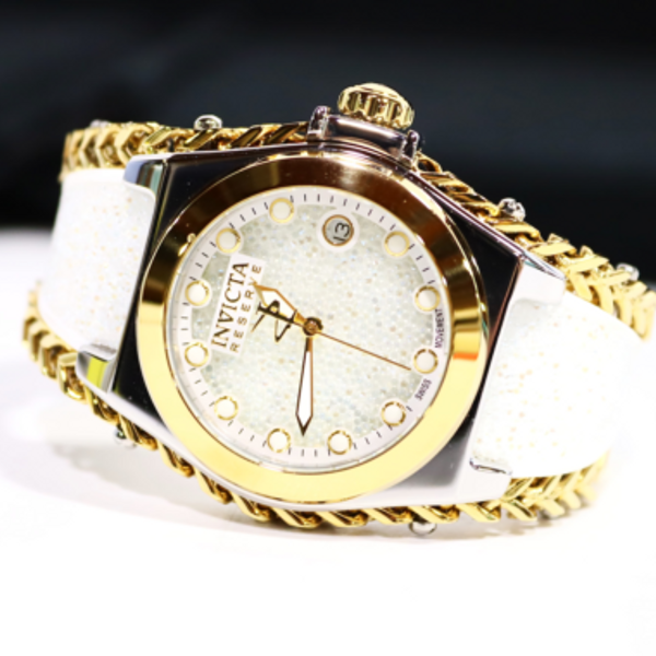 INVICTA Gladiator Lady 41.1mm Stainless Steel Gold + Steel Silver dial ...