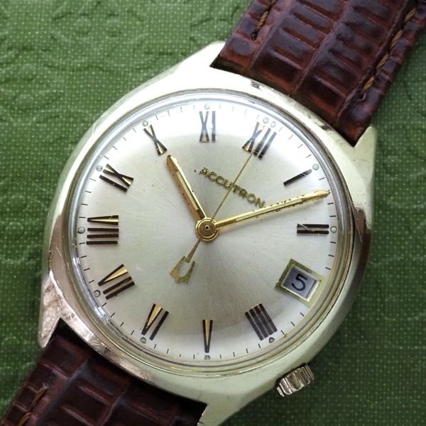 VINTAGE 1969 (M9) BULOVA 14K GF ACCUTRON WATCH - ROMAN DIAL - C. 2181 ...