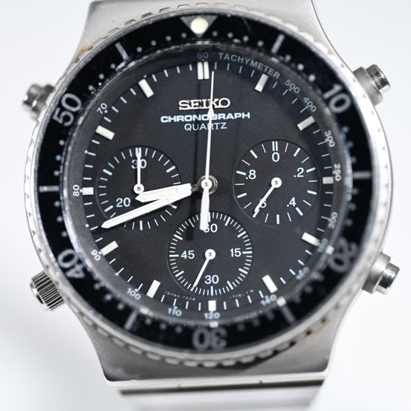Vintage Rare Men's 40.5mm Seiko Speedmaster Chronograph Quartz Watch ...