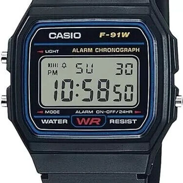 CASIO F91W-1 Classic Digital Black Resin Chronograph Alarm Sport Watch | WatchCharts Marketplace