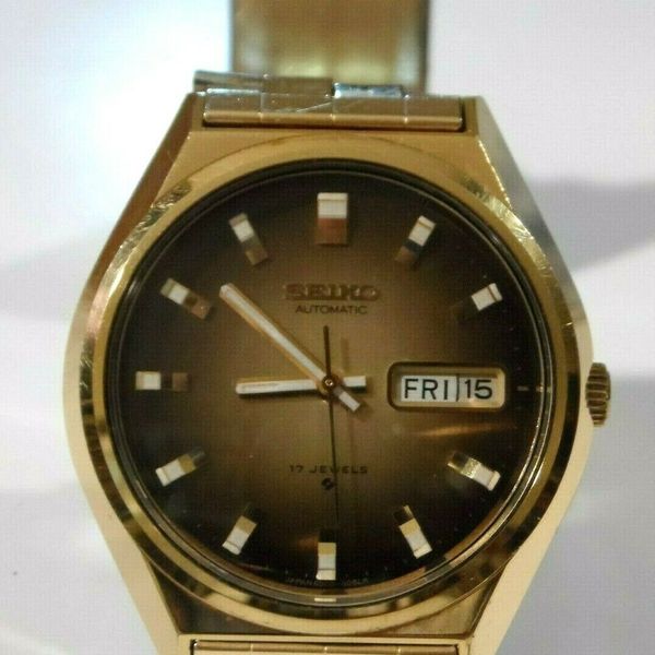 Vintage SEIKO Automatic 6309-8069 17 Jewels Watch (Gold Tone/Silver ...