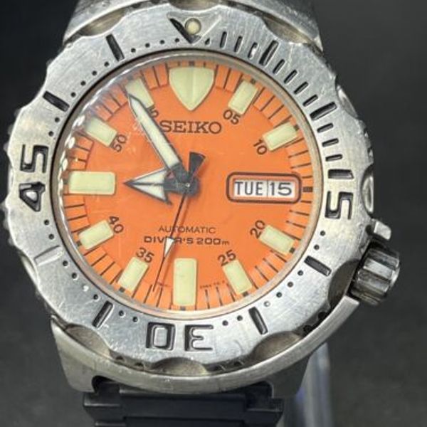 Seiko 7S26 0350 Orange Gen 1 Monster Classic Automatic Diving Watch ...