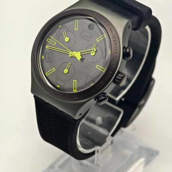 Vintage Swatch Irony Swiss Chronograph SR936SW Black Dial Green Hand ...
